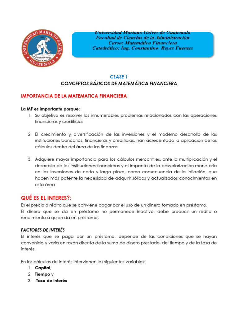 Conceptos Básicos Interés | PDF | Interés | Tasas de interés