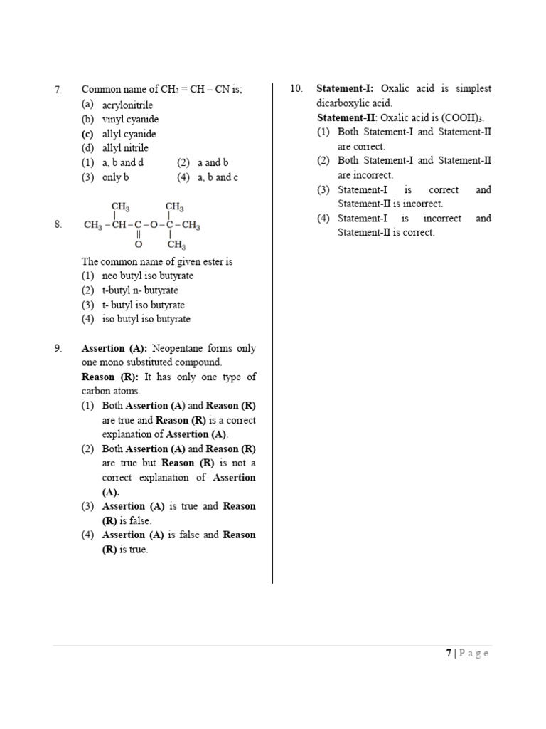Merge DPP -01_9_IUPAC_Chemistry _Dropper NEET 7 | PDF