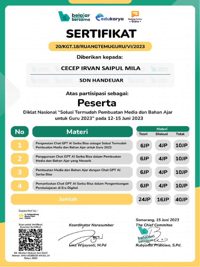Cecep Irvn Sertifikat 2 | PDF