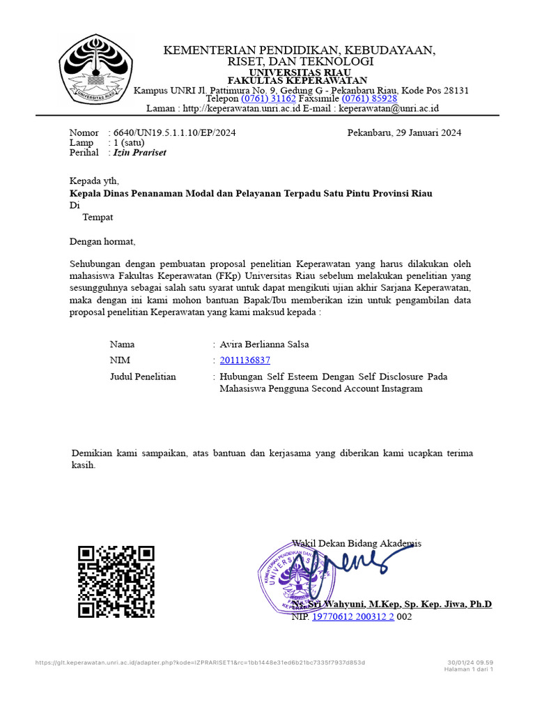 Izin Pra Riset | PDF