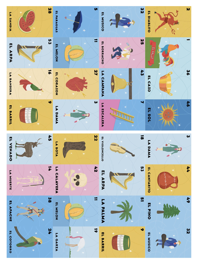 15 Tablas Estilo Mordern Loteria Mexicana | PDF