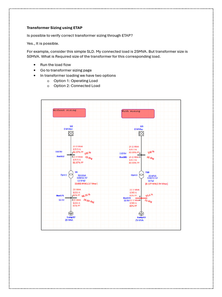 Transformer Sizing in ETAP 1729784606 | PDF