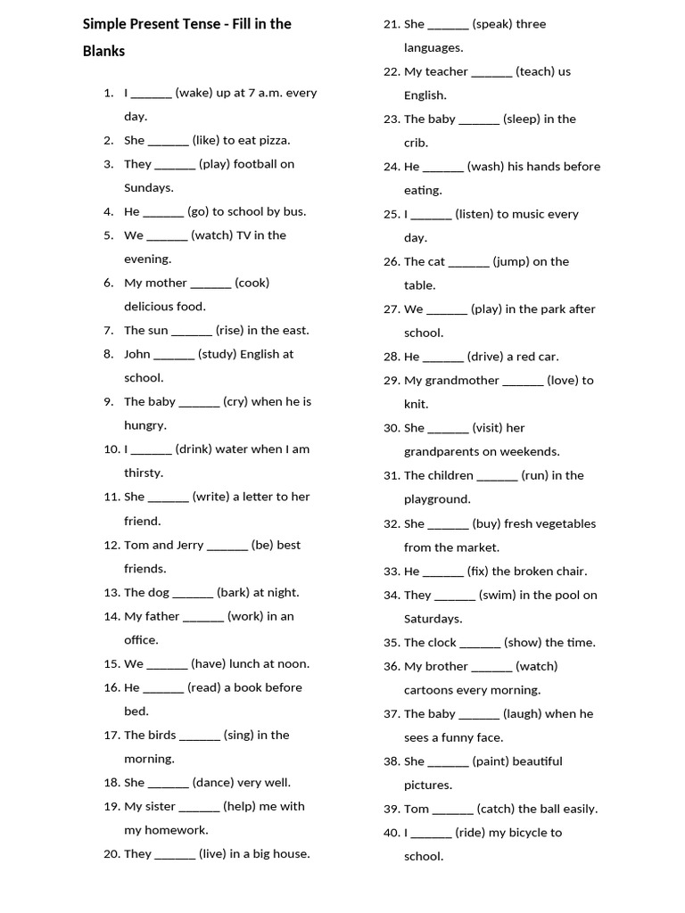 Simple Present Tense | PDF