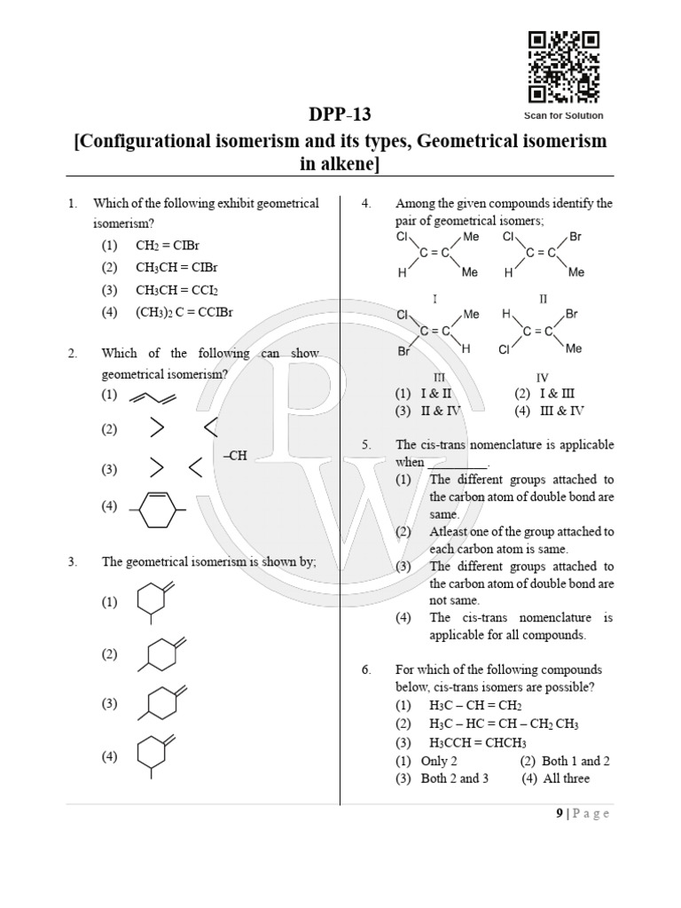 Merge DPP-10 - 21 - Isomerism Chemistry - Dropper NEET 9 | PDF | Isomer | Physical Chemistry