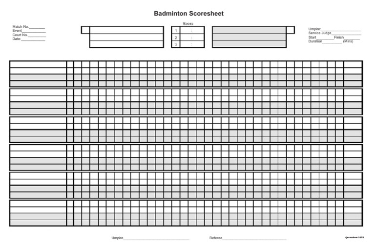 Score sheet badminton | PDF