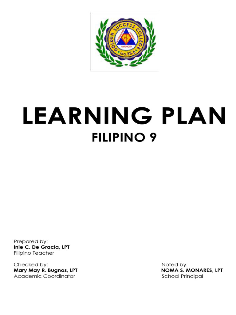 LEARNING PLAN-FILIPINO-9 (3rd QRT) | PDF