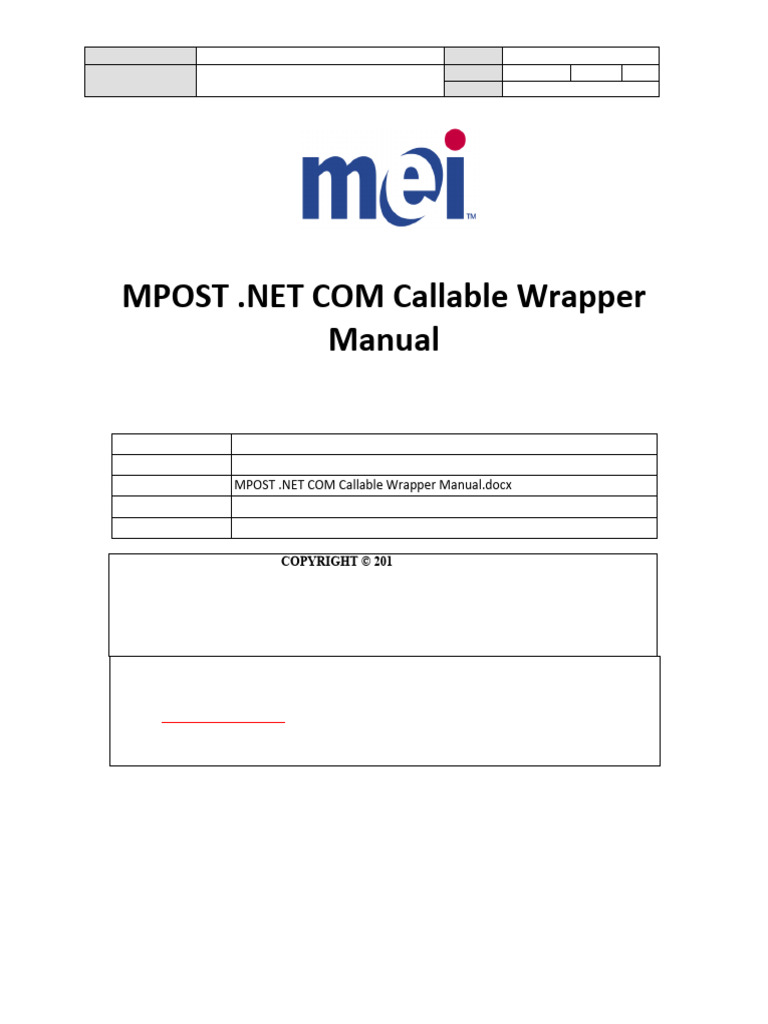 MPOST .NET COM Callable Wrapper Manual | PDF | Component Object Model ...
