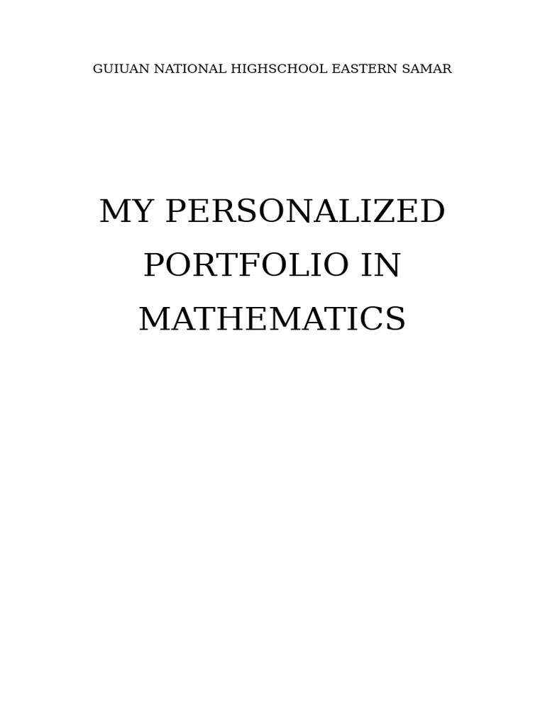 Guiuan National Highschool Eastern Samar | PDF | Mathematics | Behavior Modification