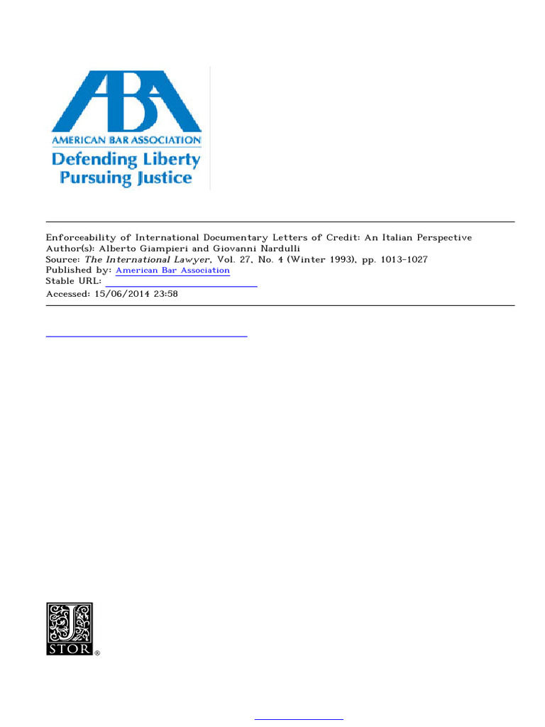 Italian Perspective on Documentary Credits | PDF | Letter Of Credit ...