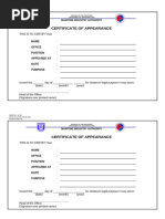 Certificate of Appearance - Template | PDF