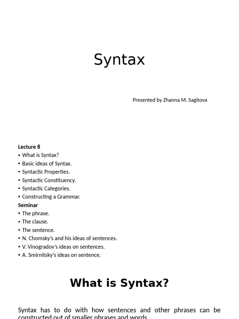 Introduction To Linguistics 8 For Students 2 | PDF | Phrase | Syntax