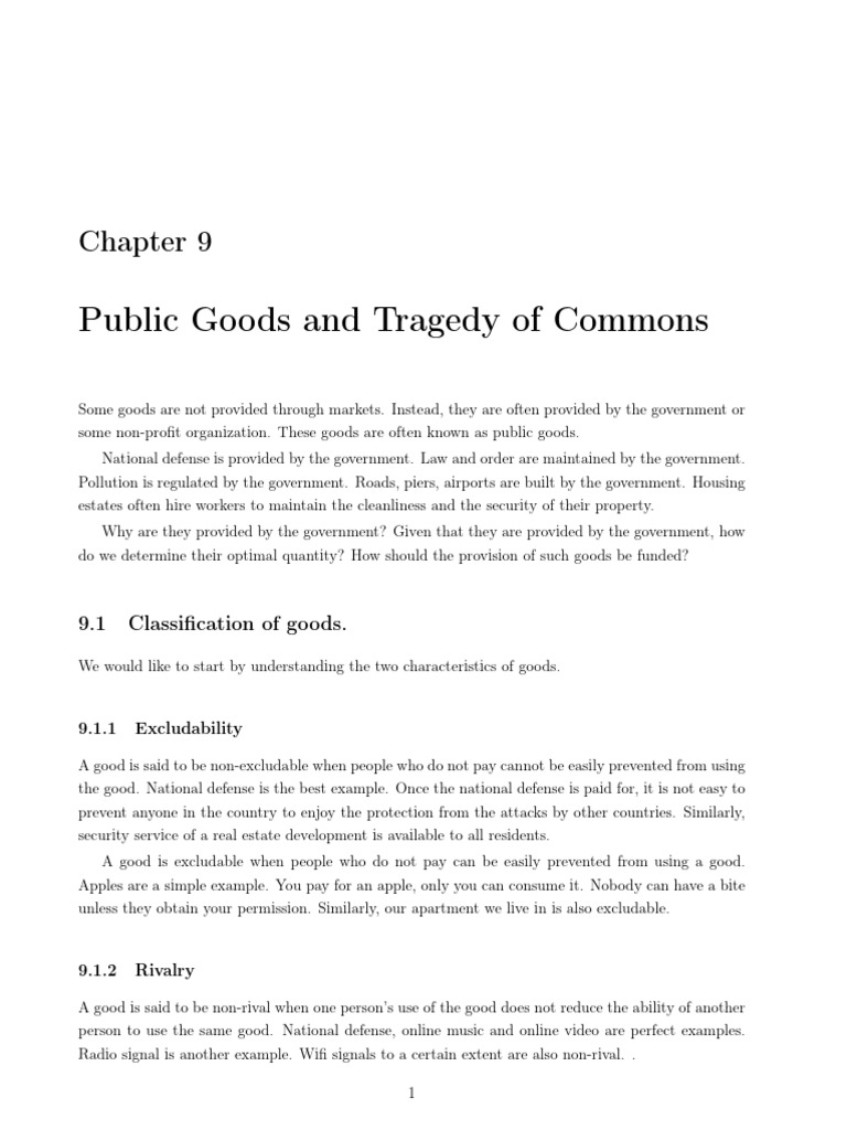Ch09 Publicgoods 20220829 | PDF | Goods | Externality