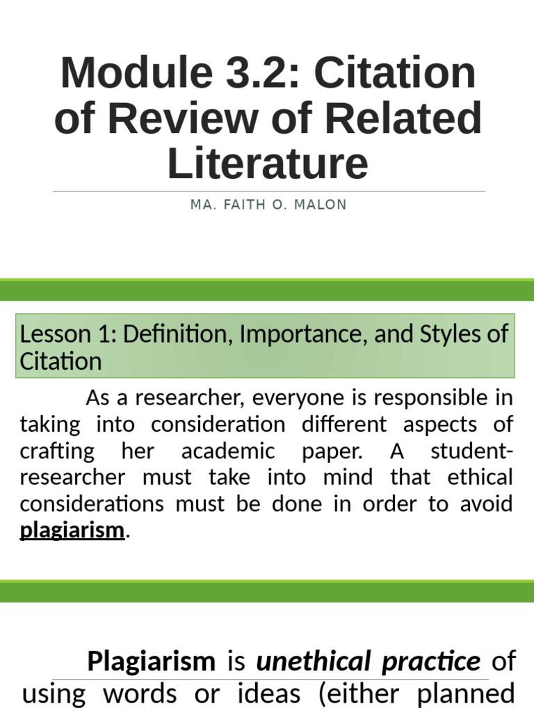 Ppt-Q3-Module 3.3 Citation of Review of Related Literature | PDF ...
