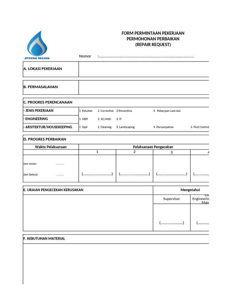 Form Pengajuan Pekerjaan | PDF