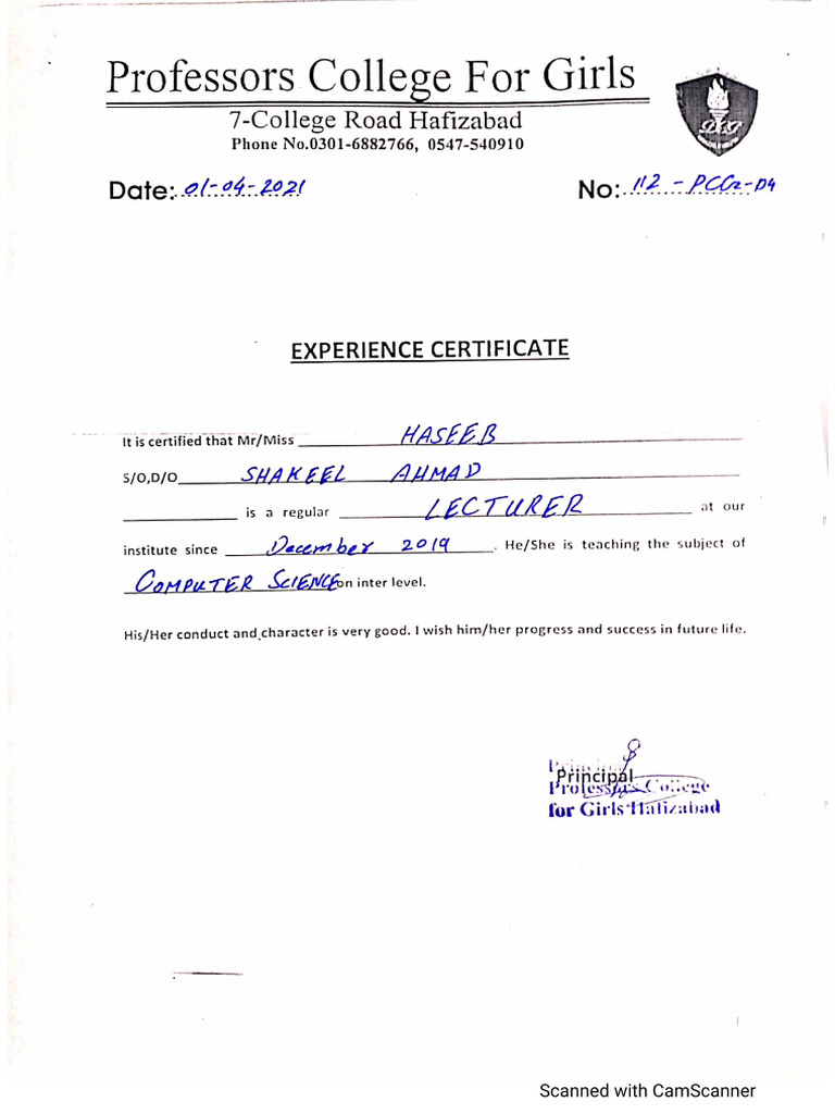 Experience letter | PDF