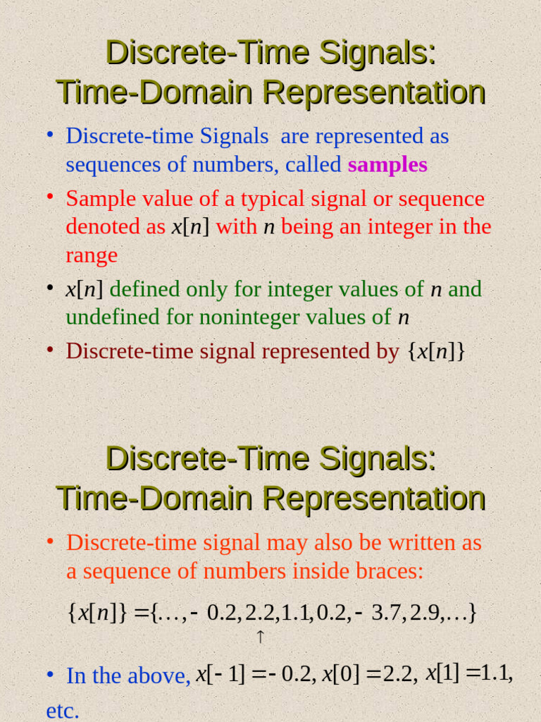 Discrete-Time Signal Representation | PDF | Discrete Time And ...