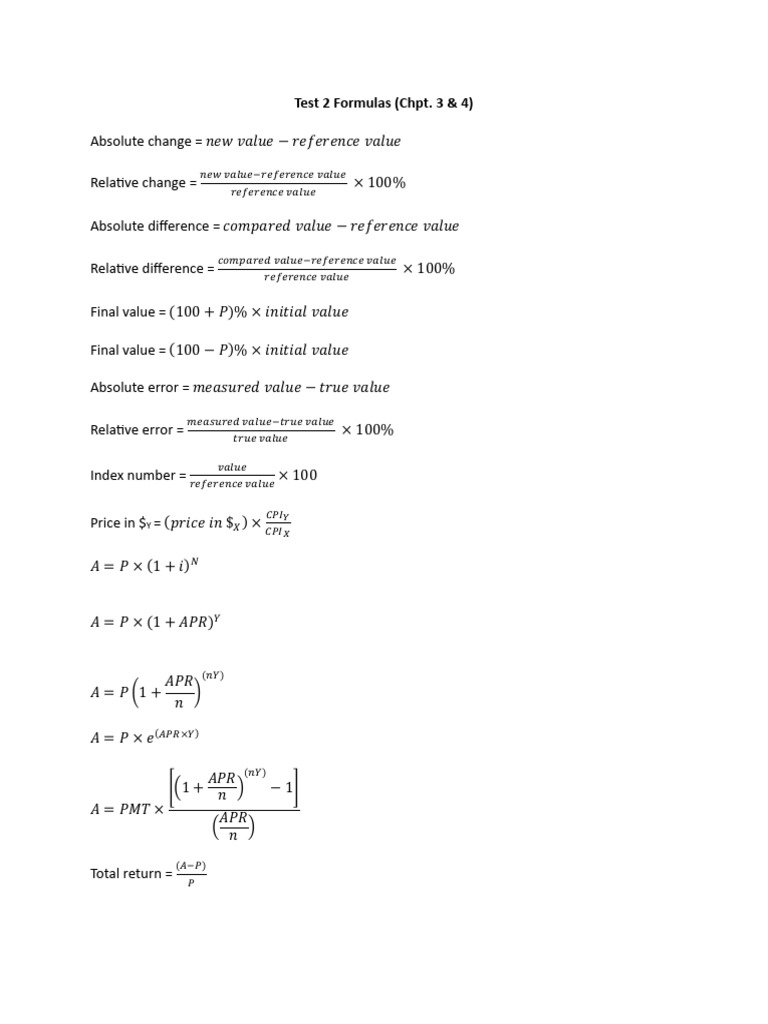 Test 2 Formulas 23-24 | PDF