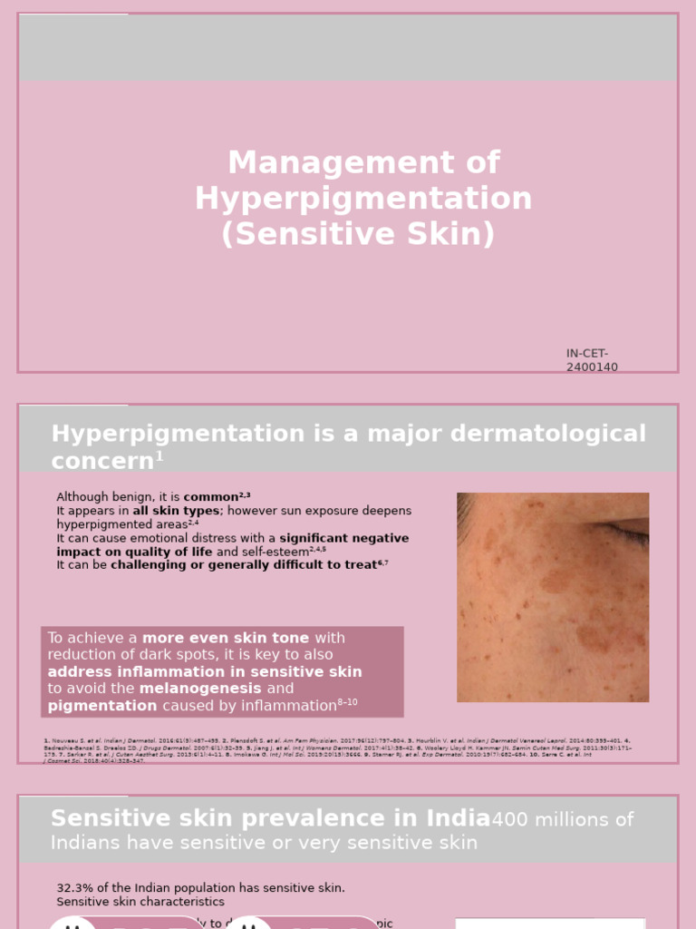 Management of Hyperpigmentation - CME Slides | PDF | Ultraviolet | Skin
