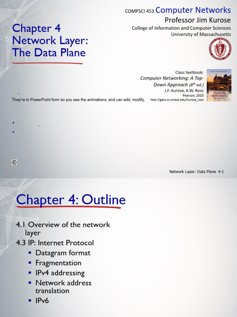 CE463-Chapter04-Network-Data Plane | PDF | Internet Protocols | I Pv6