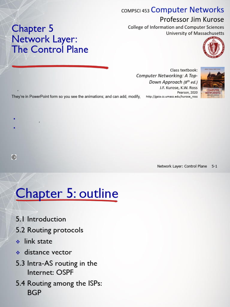 CE463-Chapter05-Network-Control Plane | PDF | Routing | Network Protocols
