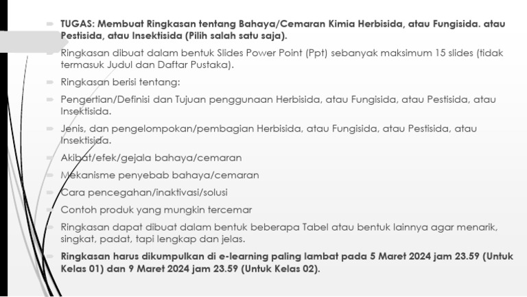 Tugas NA 2a Tugas Mhs - Bahaya Kimia Berbahaya Pestisida Atau Insektisida Atau DLL | PDF