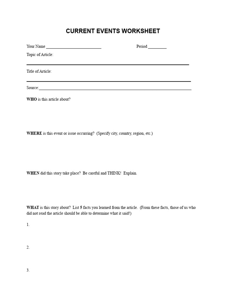 Student Current Events Guide | PDF