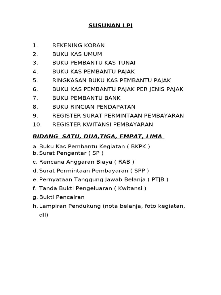 susunan lpj | PDF