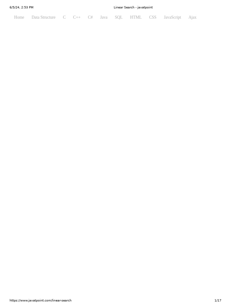 Linear Search - Javatpoint | PDF | Time Complexity | Software Engineering