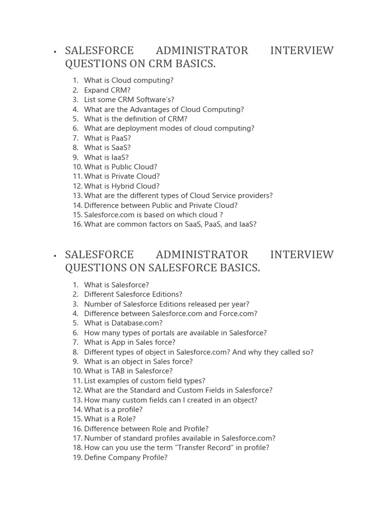 SFDC Interview Questions | PDF | Cloud Computing | Software As A Service