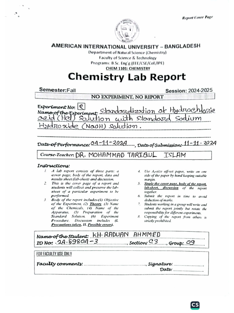 Chemistry Lab 2 | PDF