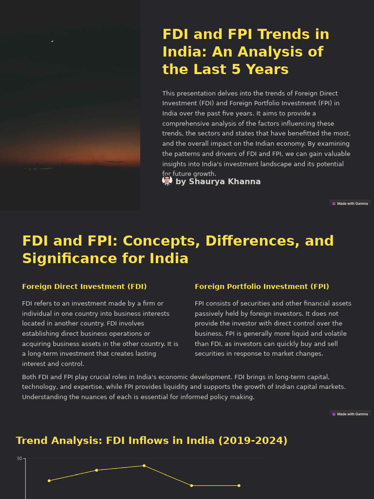 FDI and FPI Trends in India (2019-2024) | PDF | Foreign Direct ...