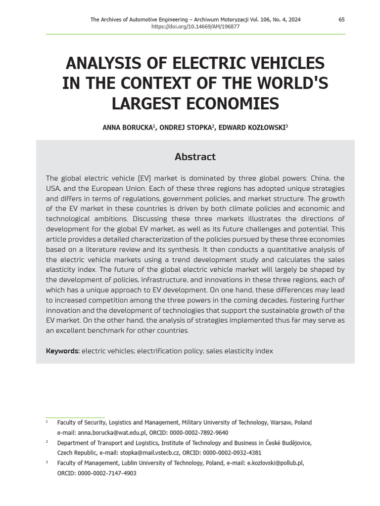 Global Electric Vehicle Market Analysis | PDF | Electric Vehicle ...