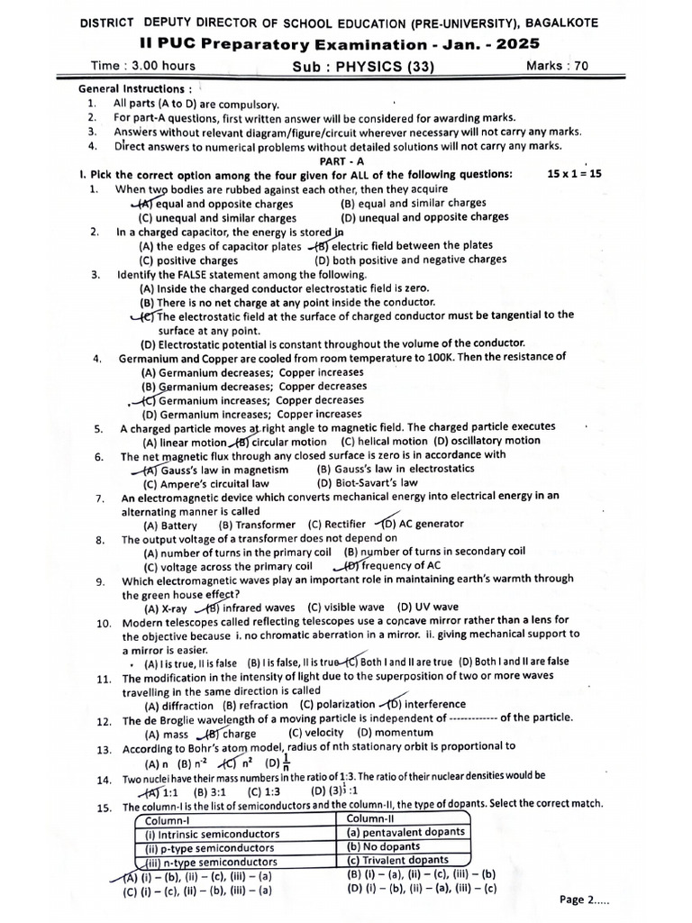 Physics Preparatory Exam 2025 Questions | PDF | Media Sharing | Video ...