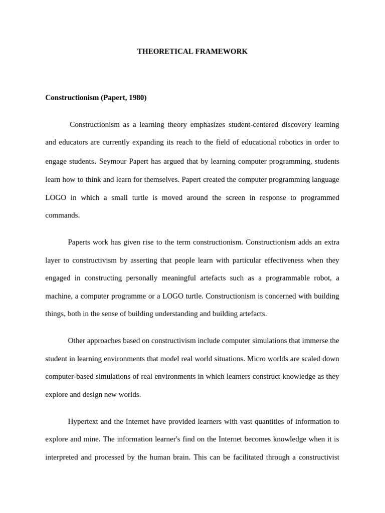Theoritical Framework For ICT Literacy | PDF | Constructivism (Philosophy Of Education) | Learning