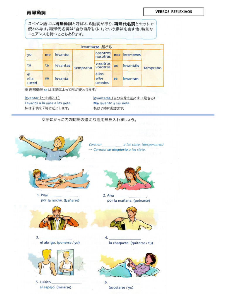 Ficha 46 - Verbos Reflexivos - Explicación y Ejercicios | PDF