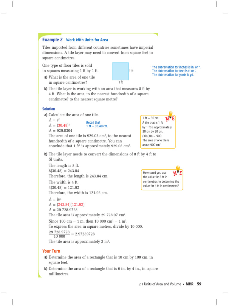 Area Calculation for Floor Tiles | PDF | Area | Length