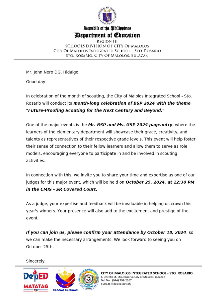 Judge Letter Pageant | PDF