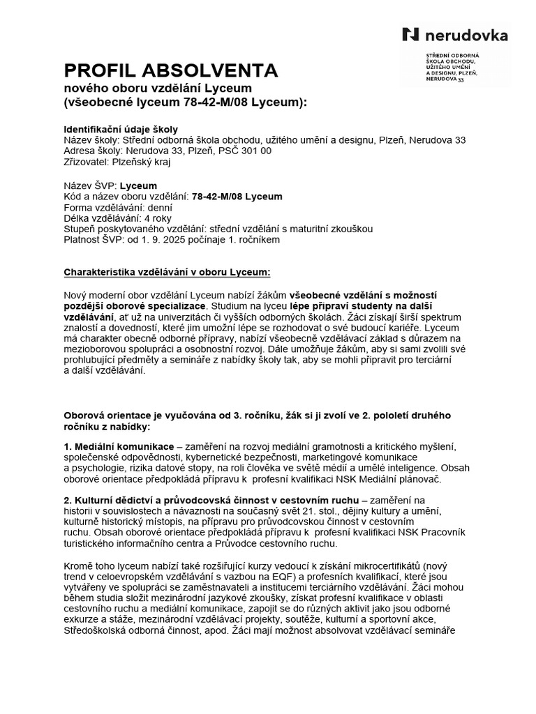 Profil_absolventa_Lyceum_Nerudovka | PDF