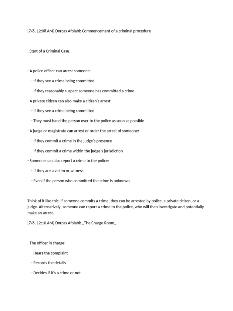 Overview of Criminal Procedure Steps | PDF | Plea | Lawsuit