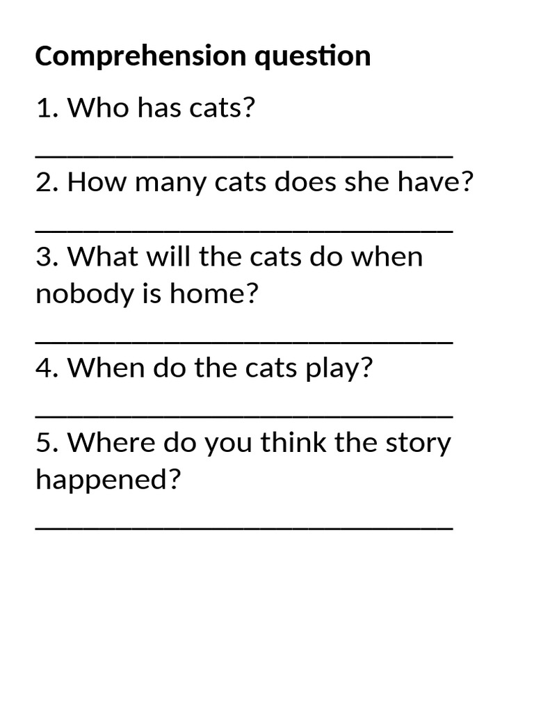 3 Cats Questions | PDF