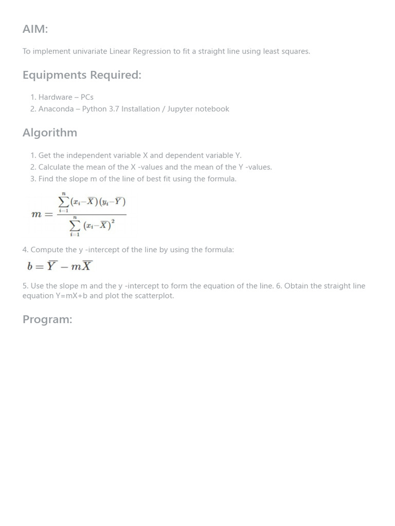 Univariate Linear Regression in Python | PDF