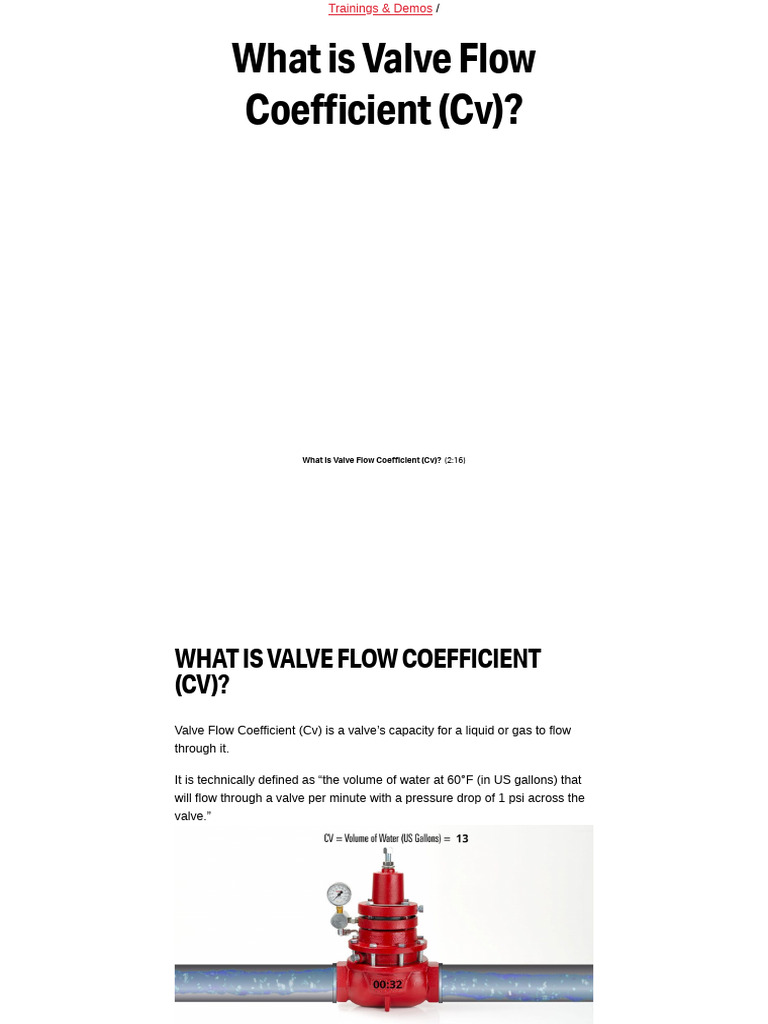 What is Valve Flow Coefficient (Cv)_ _ Kimray | PDF | Valve | Pressure