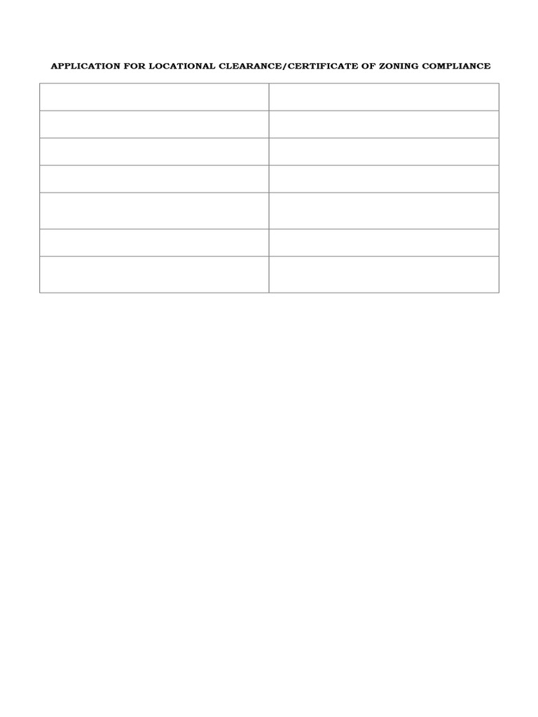 Locational Clearance Form | PDF | Housing | Real Property Law