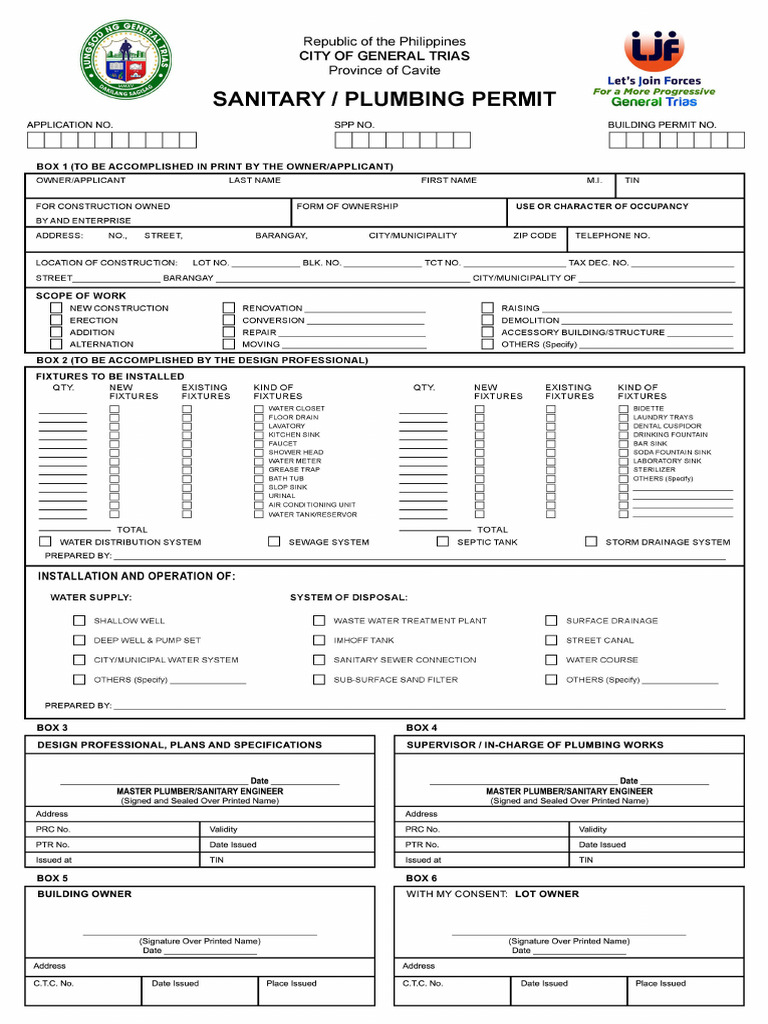 Plumbing-Sanitary Permit | PDF