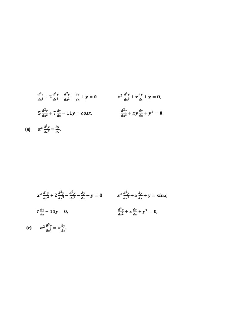 Question Bank for Differential | PDF | Ordinary Differential Equation | Nonlinear System