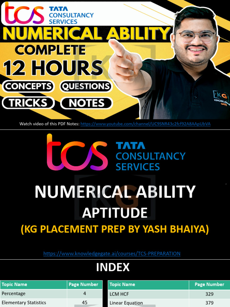 TCS Numerical Ability Preparation Guide | PDF | Mode (Statistics) | Odds