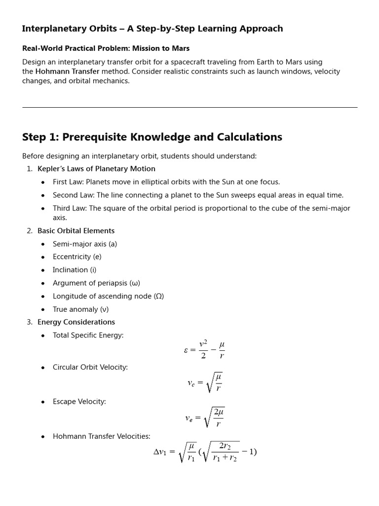 Interplanetary Orbit Design-Basics | PDF | Orbit | Interplanetary ...