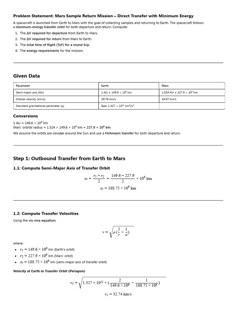 Interplanetary Orbit Design - 2 | PDF | Orbit | Rotation
