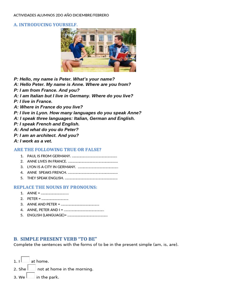 Actividades de Inglés para Estudiantes | PDF | Language Mechanics ...