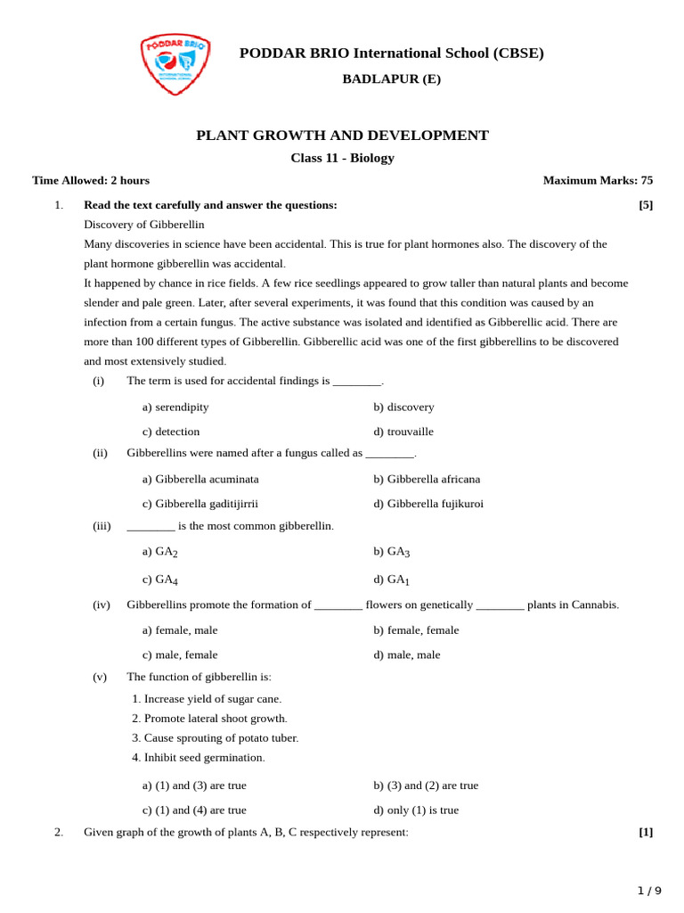 Plant Growth Hormones in Biology | PDF | Plant Hormone | Auxin